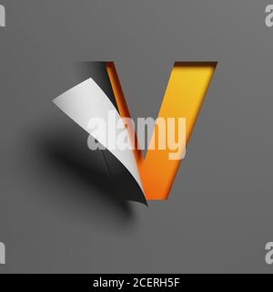 Curl paper font 3d rendering letter G Stock Photo - Alamy