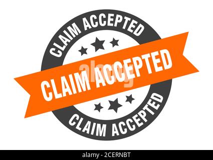 claim accepted sign. round isolated sticker. ribbon tag Stock Vector ...