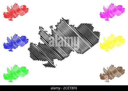 Jabalpur City (Republic of India, Madhya Pradesh State) map vector ...