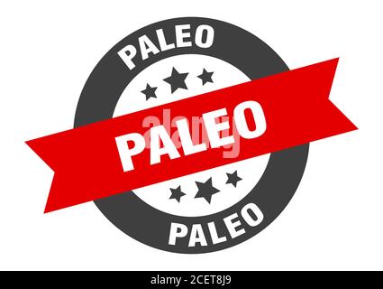 paleo sign. round isolated sticker. ribbon tag Stock Vector Image & Art ...