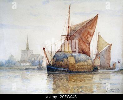 Aldridge Frederick James - Sailing Barges at Malden Essex Stock Photo ...