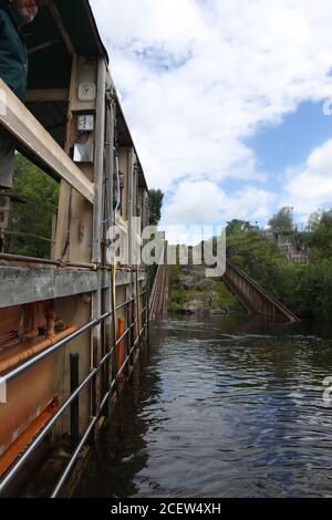 Big Chute Marine Railway lock 44 the Trent Severn Waterway in Ontario ...