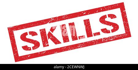 SKILLS red grungy rectangle stamp sign Stock Photo - Alamy