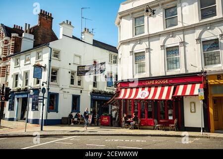 Reigate High Street and the Old Town Market Hall in Reigate Surrey ...