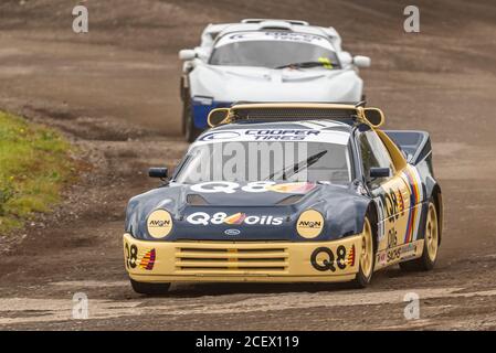 Pat Doran in Ford RS200 racing in the Group B class at the 5 Nations ...