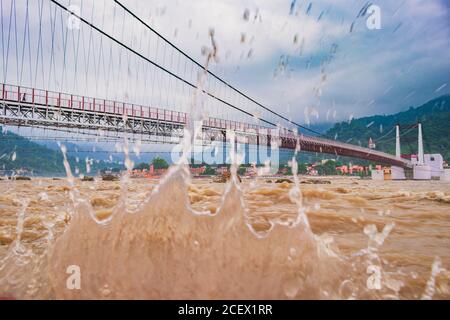 View of Janki Bridge, Rishikesh, Uttarakhand, India Stock Photo - Alamy