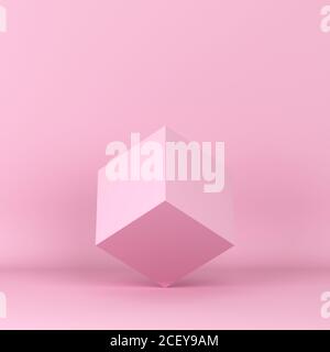 Single cube standing. Minimal scene. 3d illustration Stock Photo - Alamy