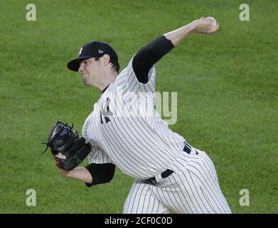 New York Yankees' Jordan Montgomery delivers a pitch during the first ...