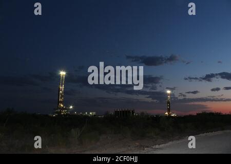 Drilling rigs at Permian Basin Petroleum Museum Midland Texas USA Stock ...