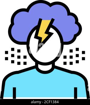 depression psychological problems color icon vector illustration Stock ...