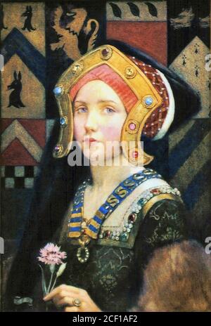 Head of a Tudor Girl by Eleanor Fortescue-Brickdale Stock Photo - Alamy