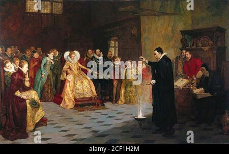 ‘John Dee performing an experiment before Queen Elizabeth I’ painted ...