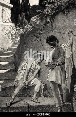 Orest, tragedy Iphigenia in Tauris written by Johann Wolfgang von Stock ...