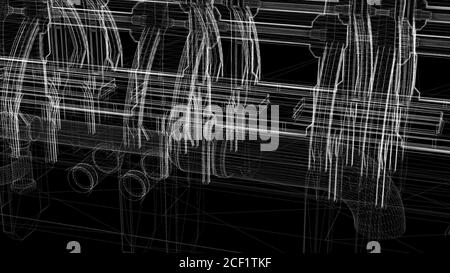 3d rendering - wire frame model of industrial buildings Stock Photo - Alamy