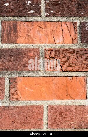 Spalling brickwork, probably the result of frost action Stock Photo - Alamy