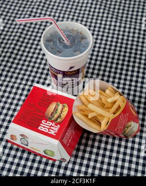 Fast food, Big Mac and co menu, from McDonald's. Photo Jeppe Gustafsson ...