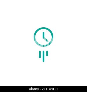 Clock in motion line icon. quick time. rush hour logo. Speed timer ...