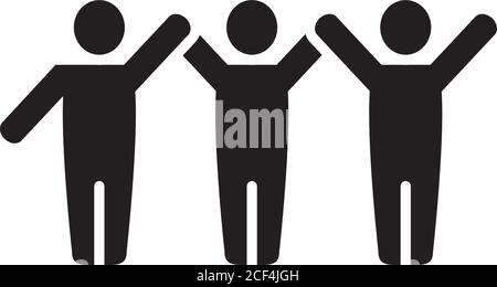 pictogram people standing icon over white background, line style ...