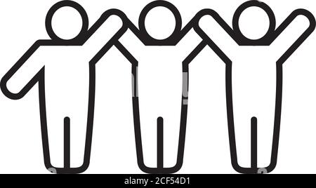pictogram people standing icon over white background, line style ...