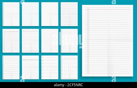 Mockup crumpled Standart blank task series A4 format paper size vector ...