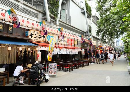 A general view of the Shibuya Yokocho food alley of the new development ...