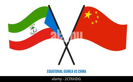China and Equatorial Guinea flags for official meeting against ...