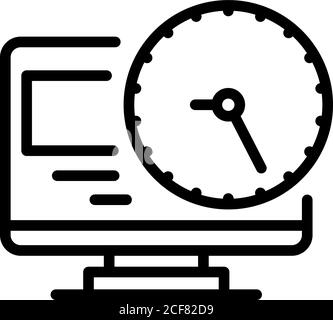 Late work home coffee icon. Outline Late work home coffee vector icon ...