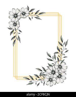Cosmos flowers background in vintage style Stock Photo - Alamy