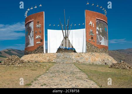 Monument of Mongol Empire in Kharkhorin (Karakorum), Mongolia ...