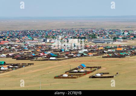 A view of Karakorum, capital of the Mongol Empire, and the palace of ...