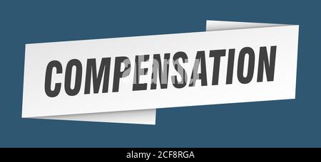 compensation banner template. ribbon label sticker. sign Stock Vector ...
