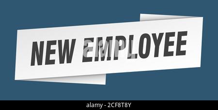 new employee banner template. ribbon label sticker. sign Stock Vector ...
