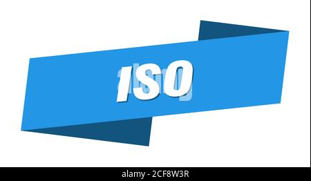 iso banner template. ribbon label sticker. sign Stock Vector Image ...