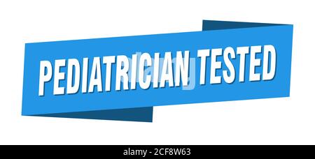 pediatrician tested banner template. ribbon label sticker. sign Stock ...