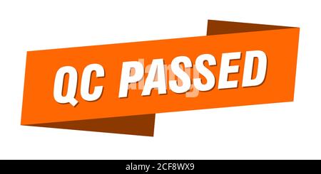 qc passed banner template. ribbon label sticker. sign Stock Vector ...