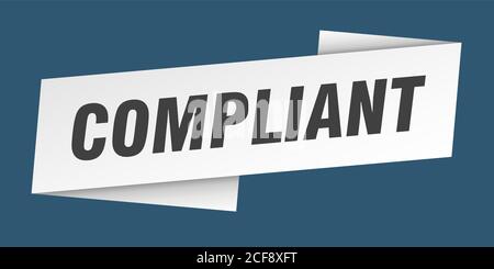 compliant banner template. ribbon label sticker. sign Stock Vector ...