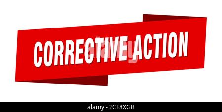 corrective action banner template. ribbon label sticker. sign Stock ...