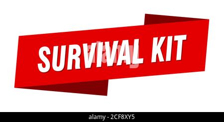 survival kit banner template. ribbon label sticker. sign Stock Vector ...