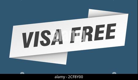 visa free banner template. ribbon label sticker. sign Stock Vector ...