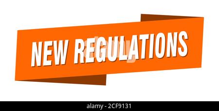 new regulations banner template. ribbon label sticker. sign Stock ...