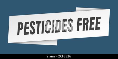 pesticides free banner template. ribbon label sticker. sign Stock ...