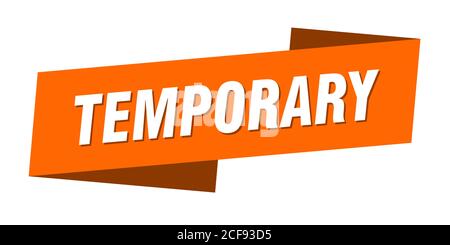 temporary banner template. ribbon label sticker. sign Stock Vector ...