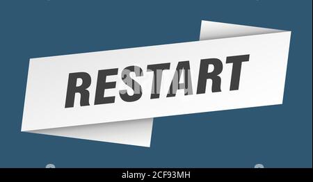 restart banner template. ribbon label sticker. sign Stock Vector Image ...