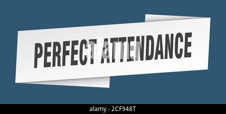 perfect attendance banner template. ribbon label sticker. sign Stock ...