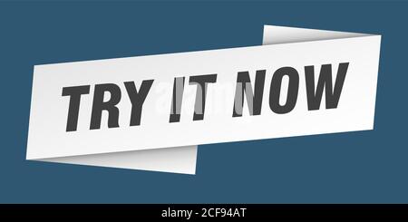 try it now banner template. ribbon label sticker. sign Stock Vector ...