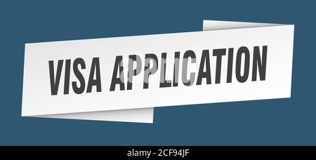 visa application banner template. ribbon label sticker. sign Stock ...