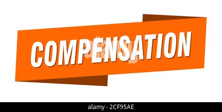 compensation banner template. ribbon label sticker. sign Stock Vector ...