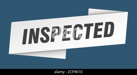 inspected banner template. ribbon label sticker. sign Stock Vector ...