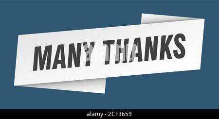many thanks banner template. ribbon label sticker. sign Stock Vector ...