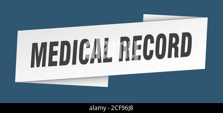 medical record banner template. ribbon label sticker. sign Stock Vector ...